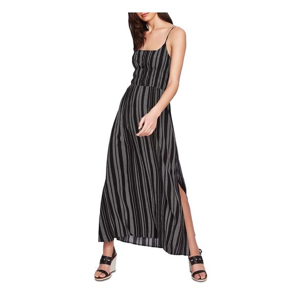 1. State | Dresses | State Womens Black Slitted Printed Spaghetti Strap ...